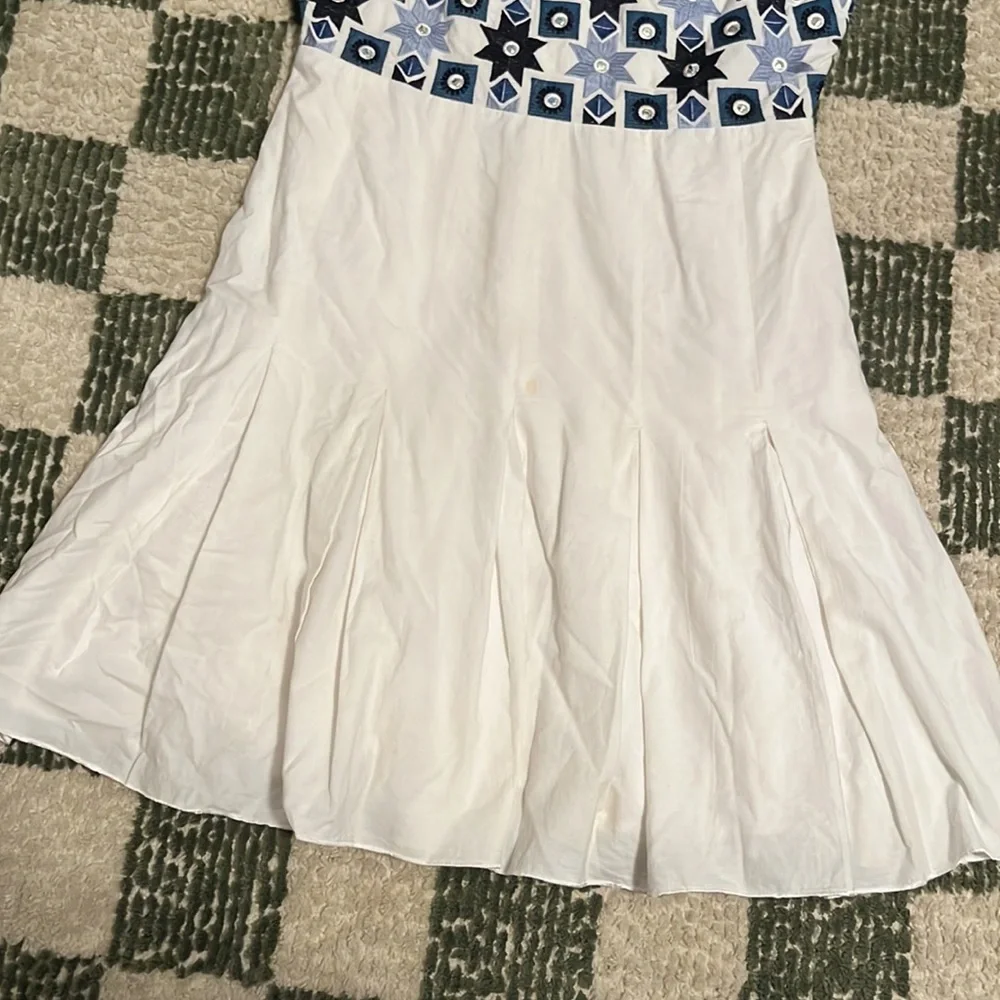 Shoshanna | Dresses | Shoshanna Sample Dress White And Blue | Poshmark